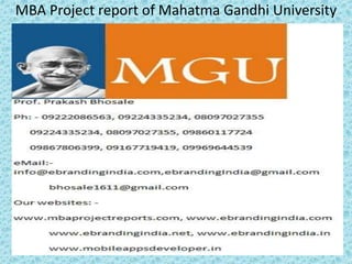 Mba project report of mahatma gandhi university | PPT