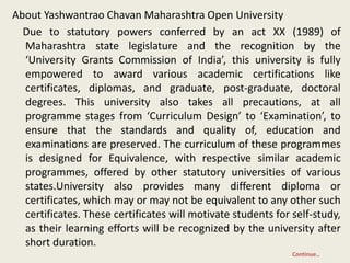 Mba project report of yashwantrao chavan maharashtra open university | PPTX