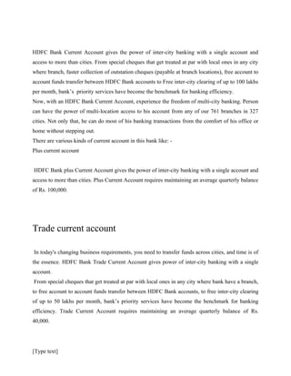 Mba project report_on_hdfc_bank (Final Year Project) | DOC