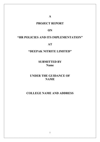 MBA Project Report On HR.pdf