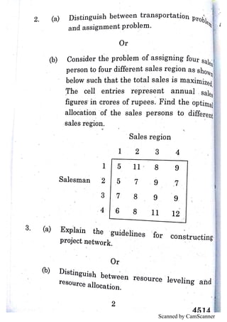 Bharathiar University - MBA Question Paper - Quantitative Techniques ...