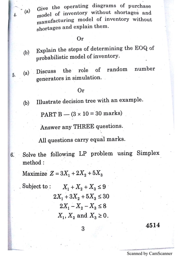 Bharathiar University - MBA Question Paper - Quantitative Techniques ...