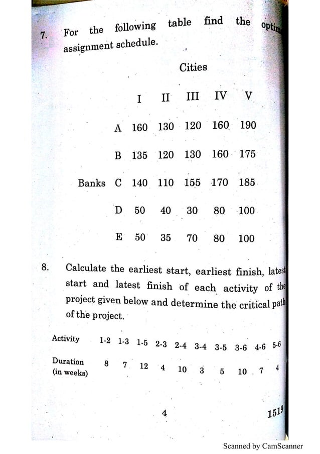 Bharathiar University - MBA Question Paper - Quantitative Techniques ...