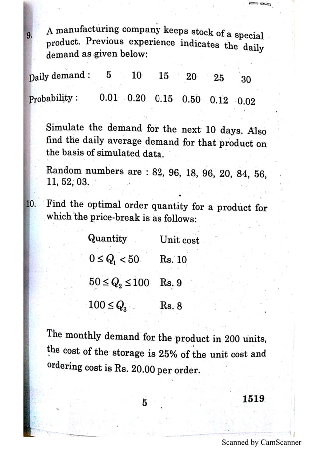 Bharathiar University - MBA Question Paper - Quantitative Techniques ...