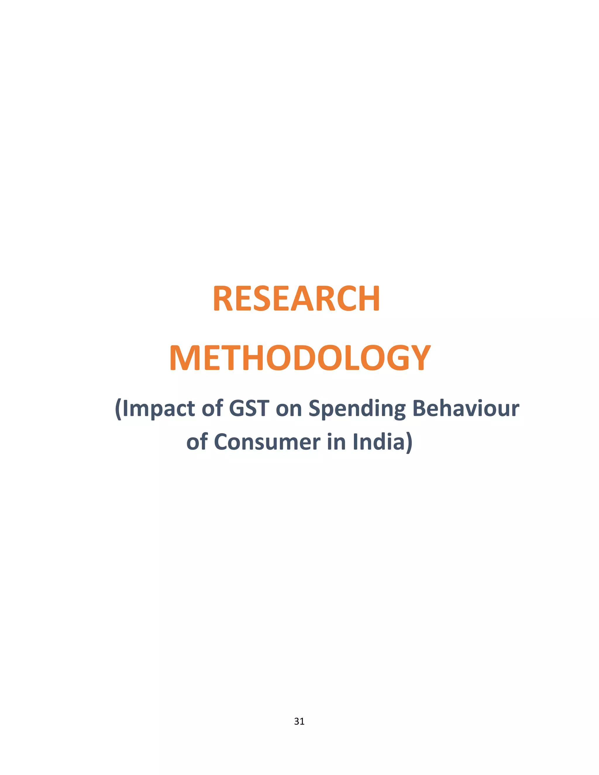 MBA Research Project Report on GST - Title as "Impact of GST on ...