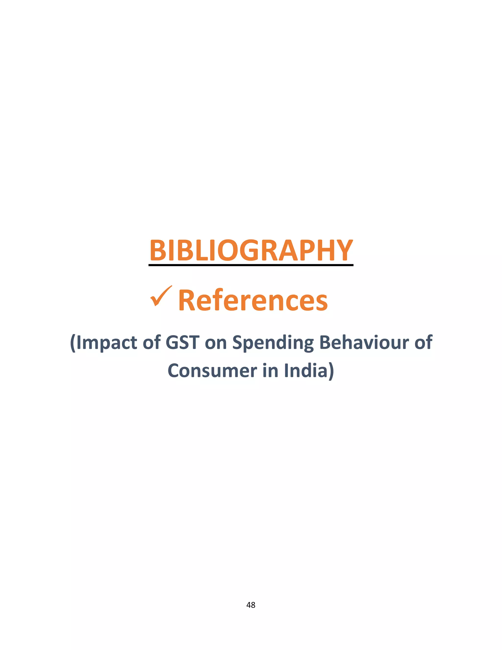 MBA Research Project Report on GST - Title as "Impact of GST on ...