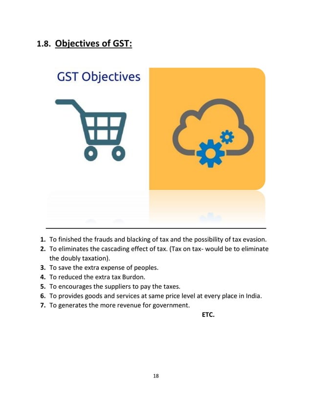 MBA Research Project Report on GST - Title as "Impact of GST on ...