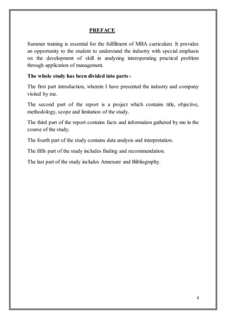MBA Summer Training Project Report | DOC