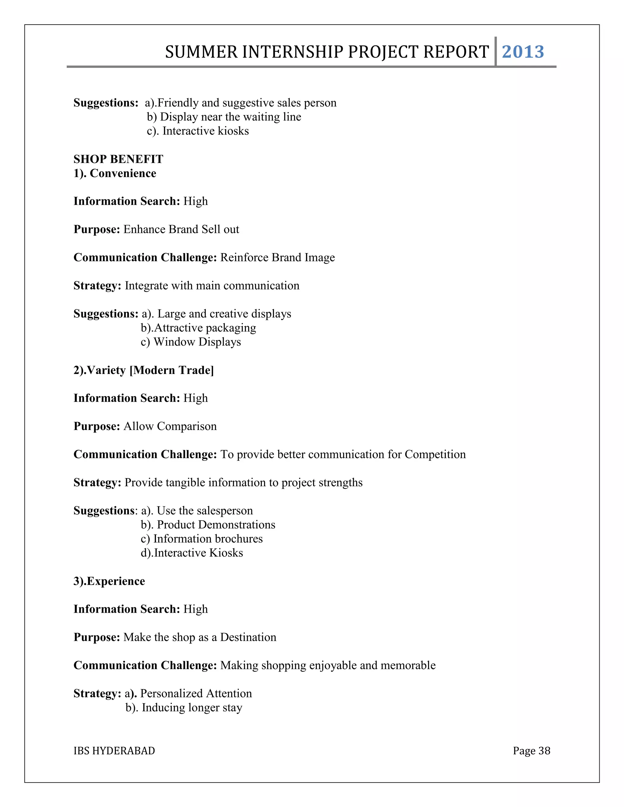 MBA Summer Internship Project Report | PDF