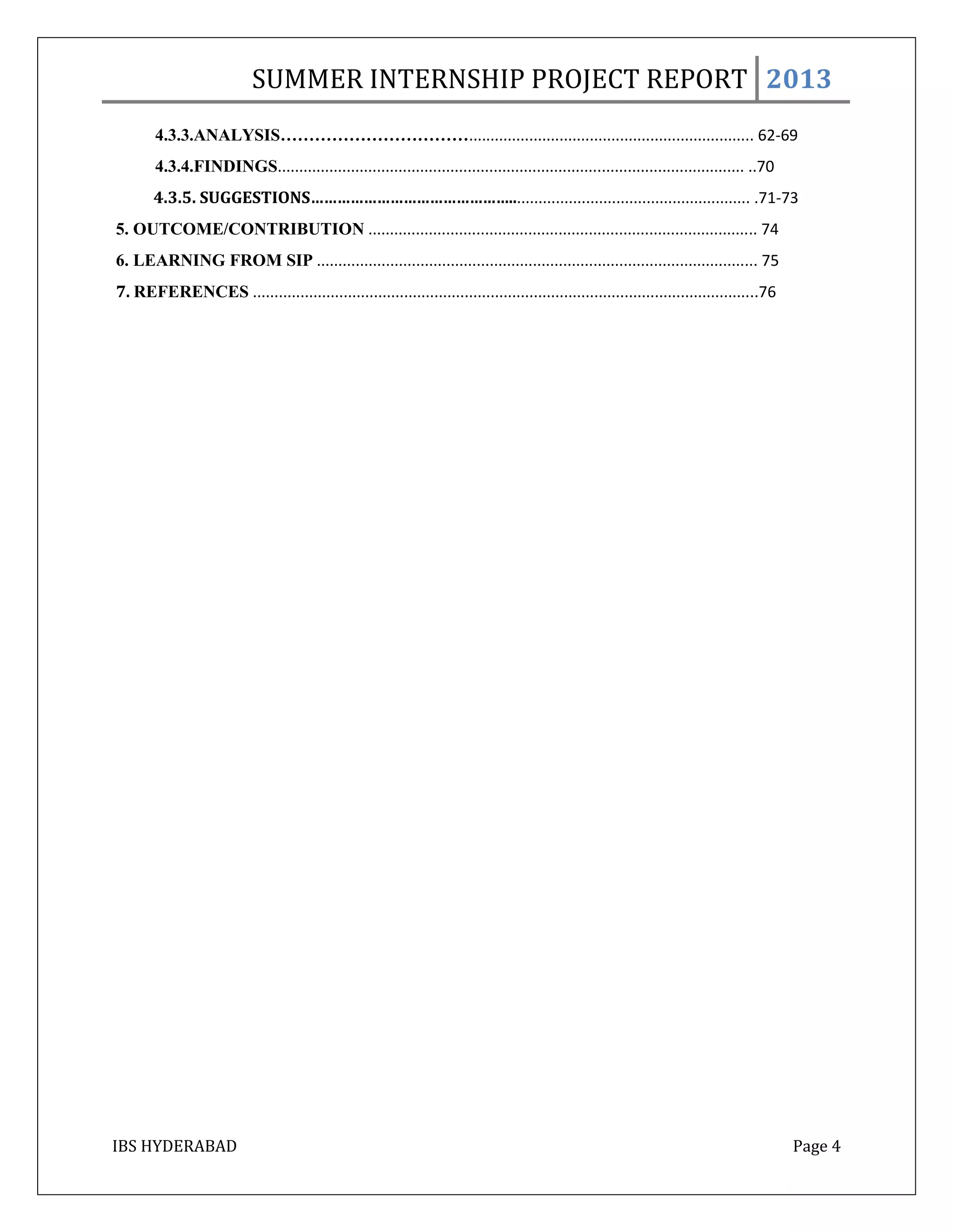 MBA Summer Internship Project Report | PDF
