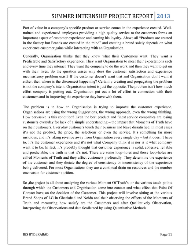 MBA Summer Internship Project Report | PDF | Marketing and Advertising ...