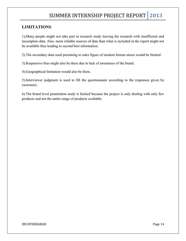 MBA Summer Internship Project Report | PDF | Marketing and Advertising ...