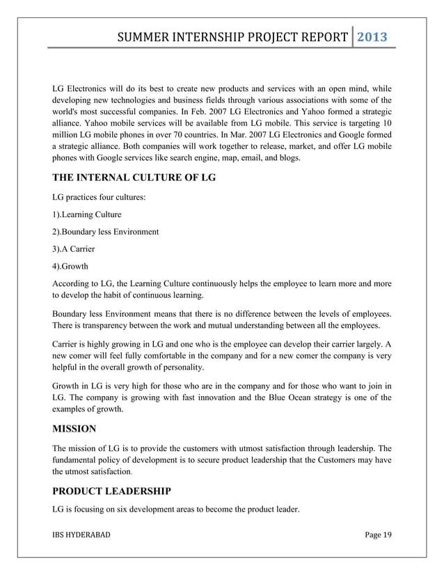 MBA Summer Internship Project Report | PDF | Marketing and Advertising ...