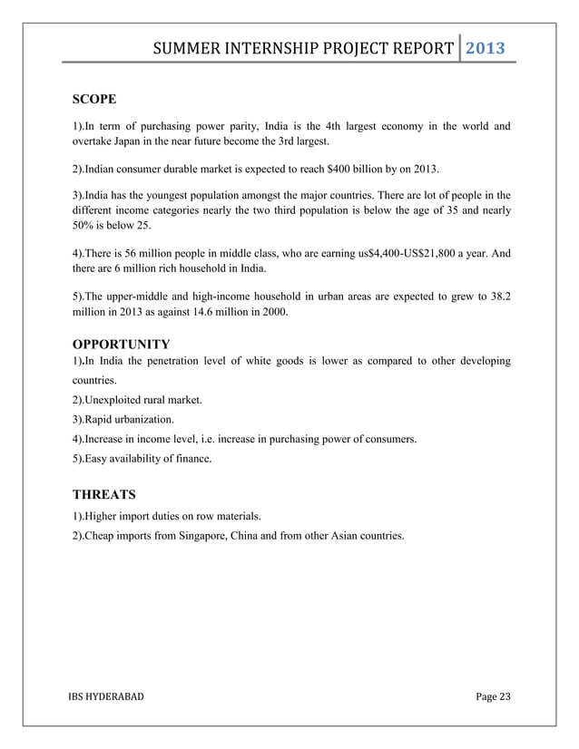 MBA Summer Internship Project Report | PDF | Marketing and Advertising ...