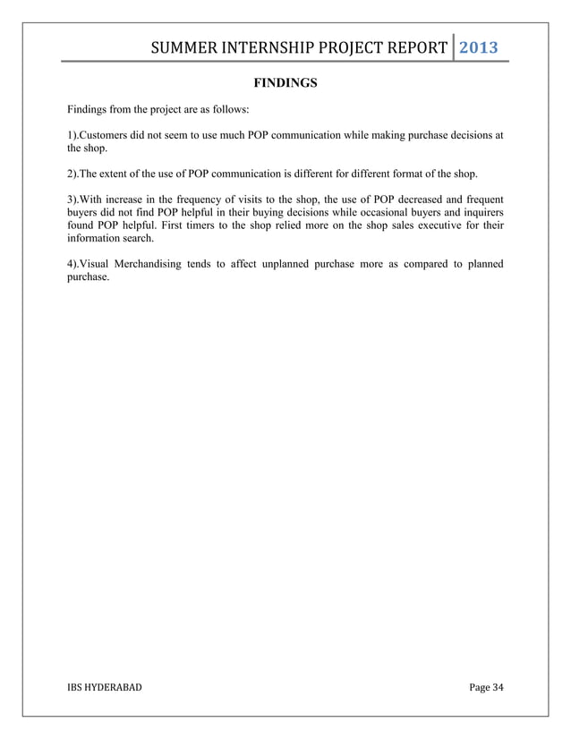 MBA Summer Internship Project Report | PDF | Marketing and Advertising ...