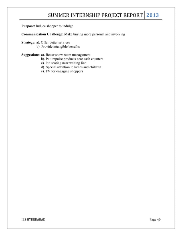 MBA Summer Internship Project Report | PDF | Marketing and Advertising ...