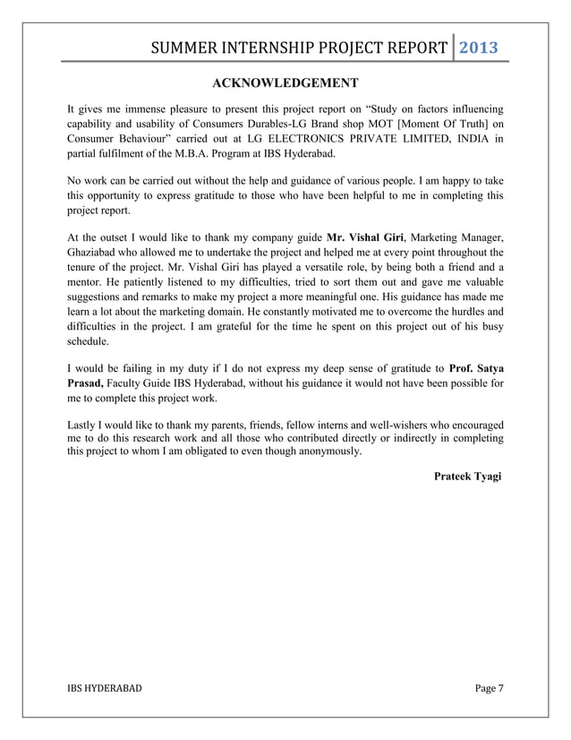 MBA Summer Internship Project Report | PDF | Marketing and Advertising ...