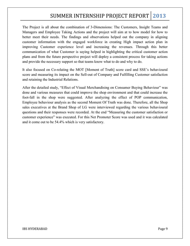 MBA Summer Internship Project Report | PDF | Marketing and Advertising ...