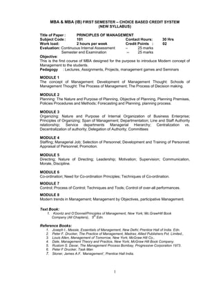 Mba syllabus | PDF