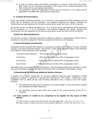 Osmania University Mba syllabus 2013 | PDF
