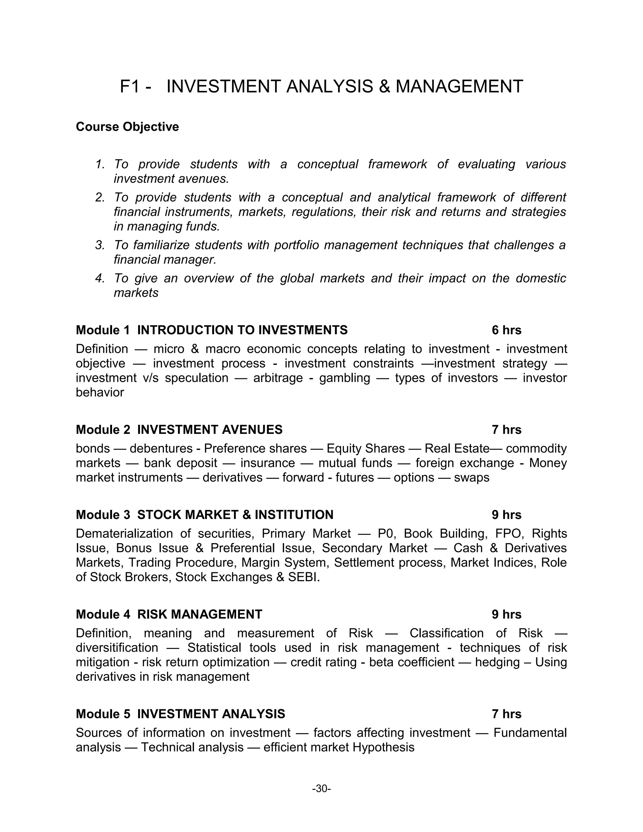 MBA Program (Bangalore University) syllabus course | PDF