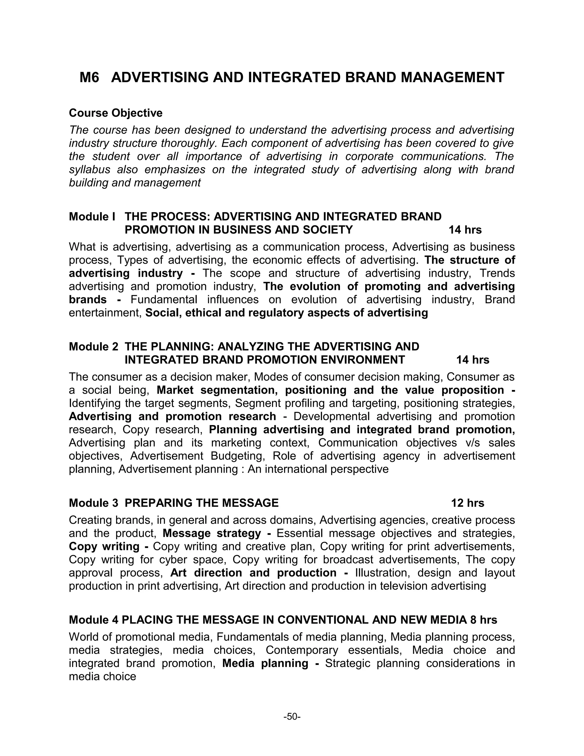 MBA Program (Bangalore University) syllabus course | PDF