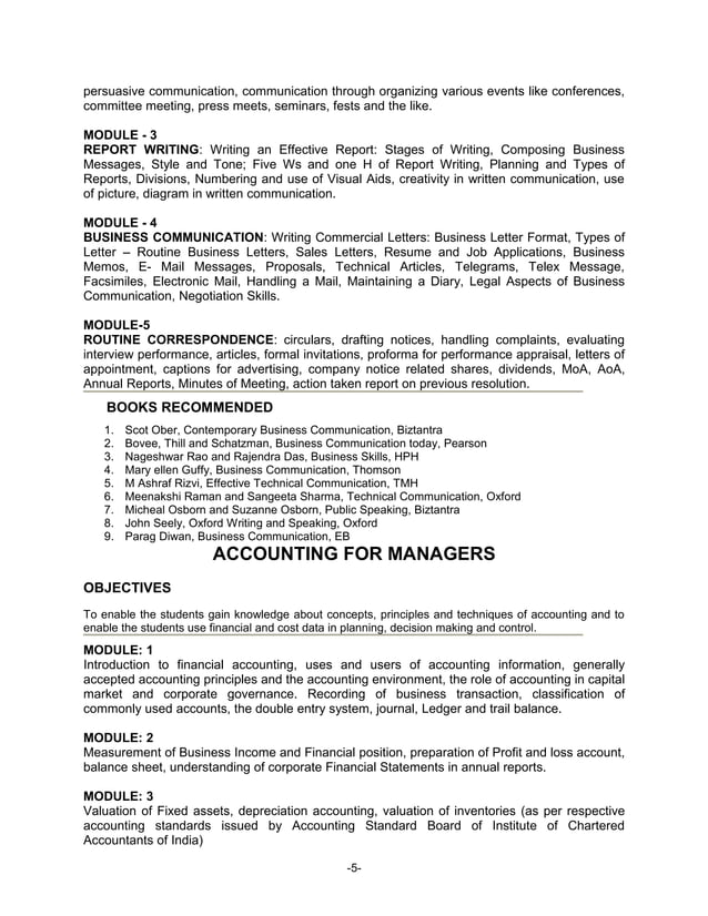 MBA Program (Bangalore University) syllabus course | PDF