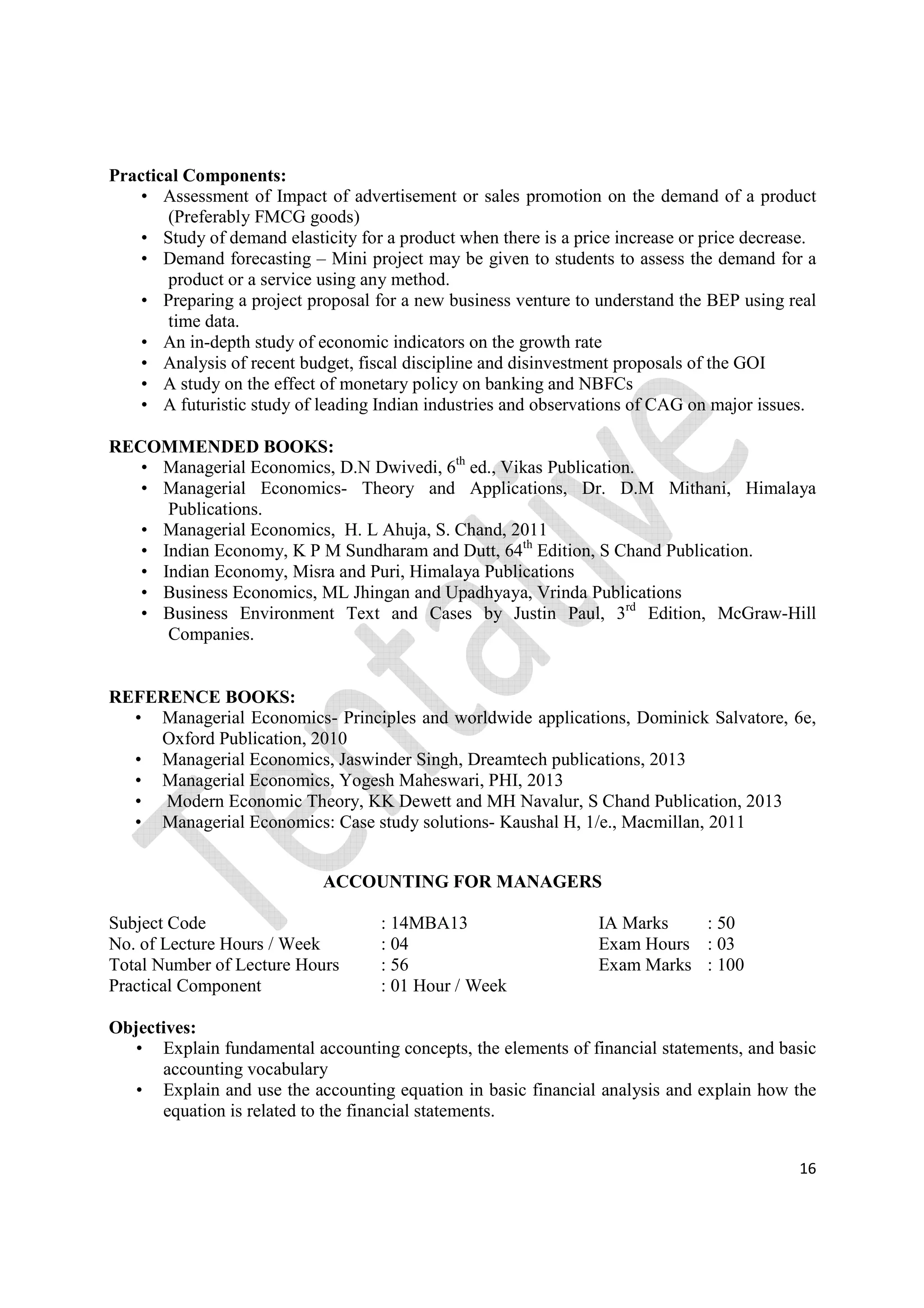 Mba syllabus for vtu | PDF | Business Administration | Business