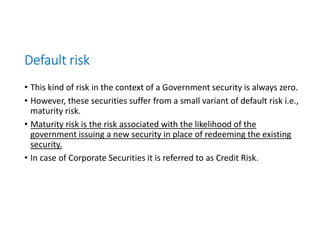 Risk of Financial Inter-Mediation. Major risks for FI’s include credit ...