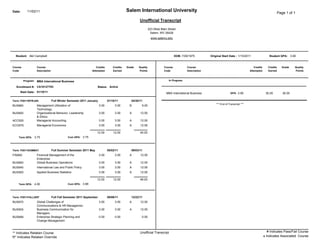 MBA Transcript - November, 2011 | PDF | Business | Business and Finance