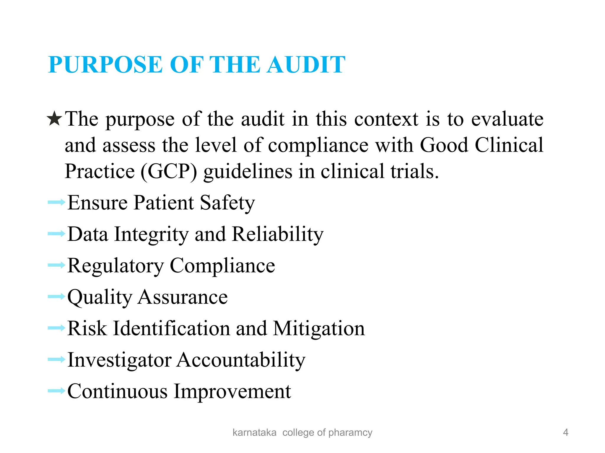 Modern Bio Analytical Techniques S1 ABHISHEK AUDIT OF GCP.pptx | Pharmaceutical Industry ...