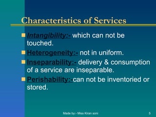 MBA Unit1 Marketing Of Services | PPT