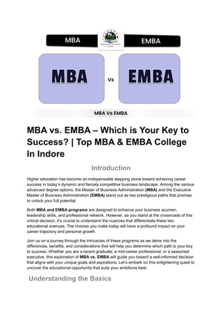 MBA vs EMBA | PDF