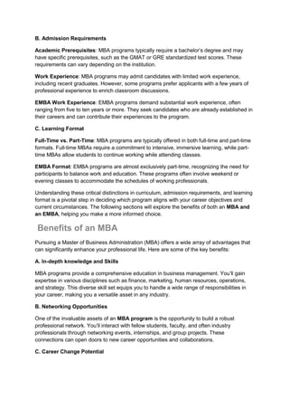 MBA vs EMBA | PDF
