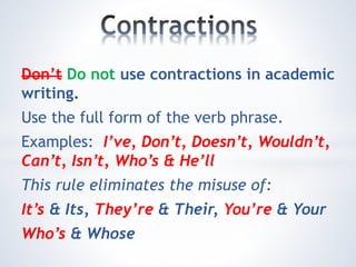 Mba writing guide | PPTX