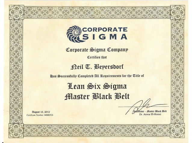 Lean Six Sigma Master Black Belt Certification | PDF | Manufacturing ...