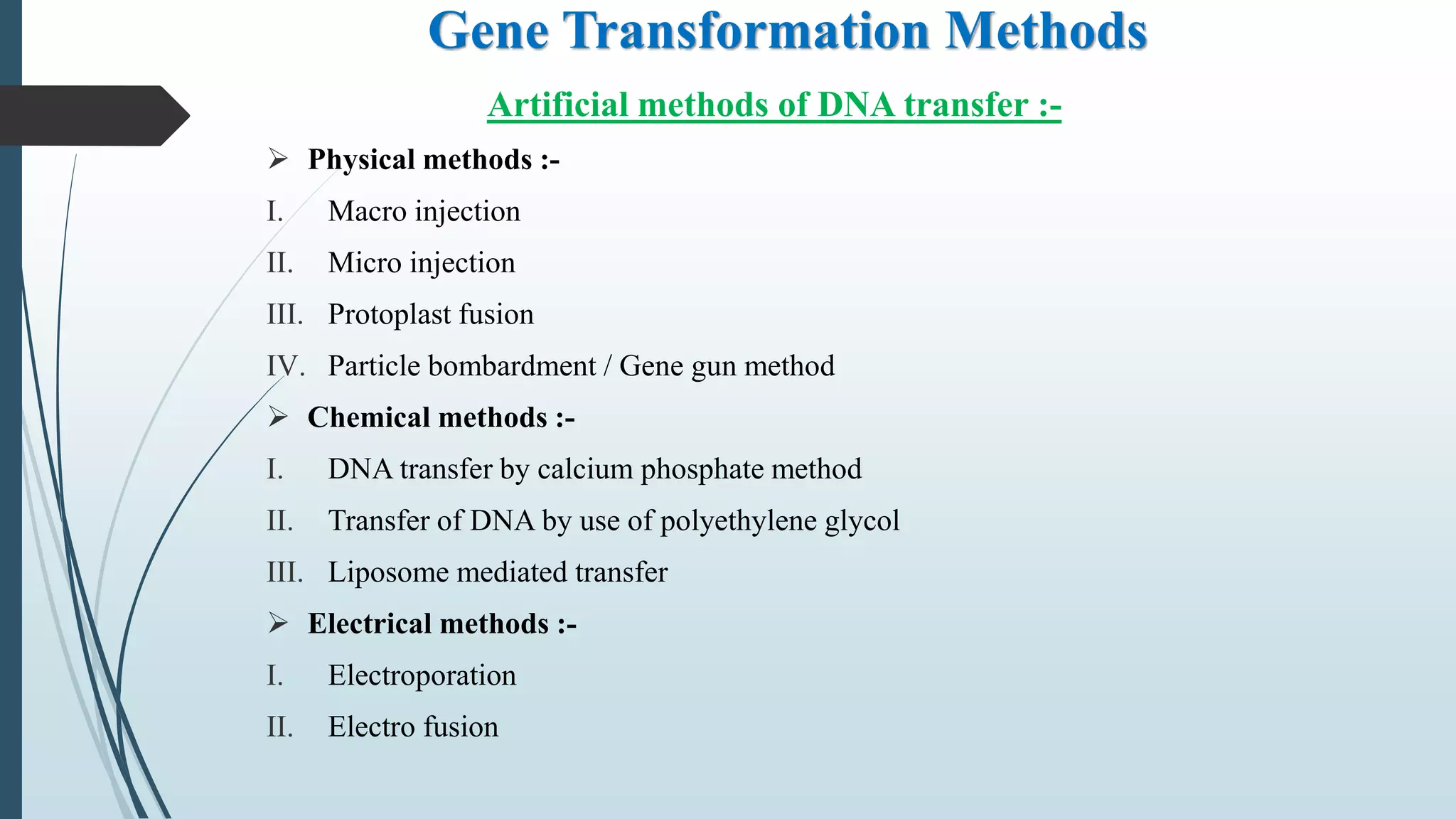 Gene Transformation Techniques | PPTX