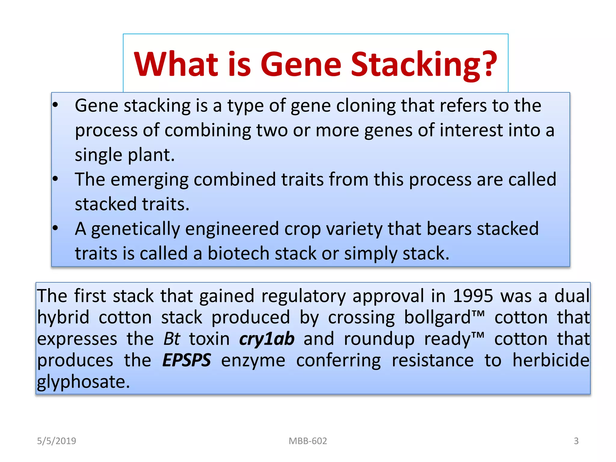 Gene stacking | PPTX