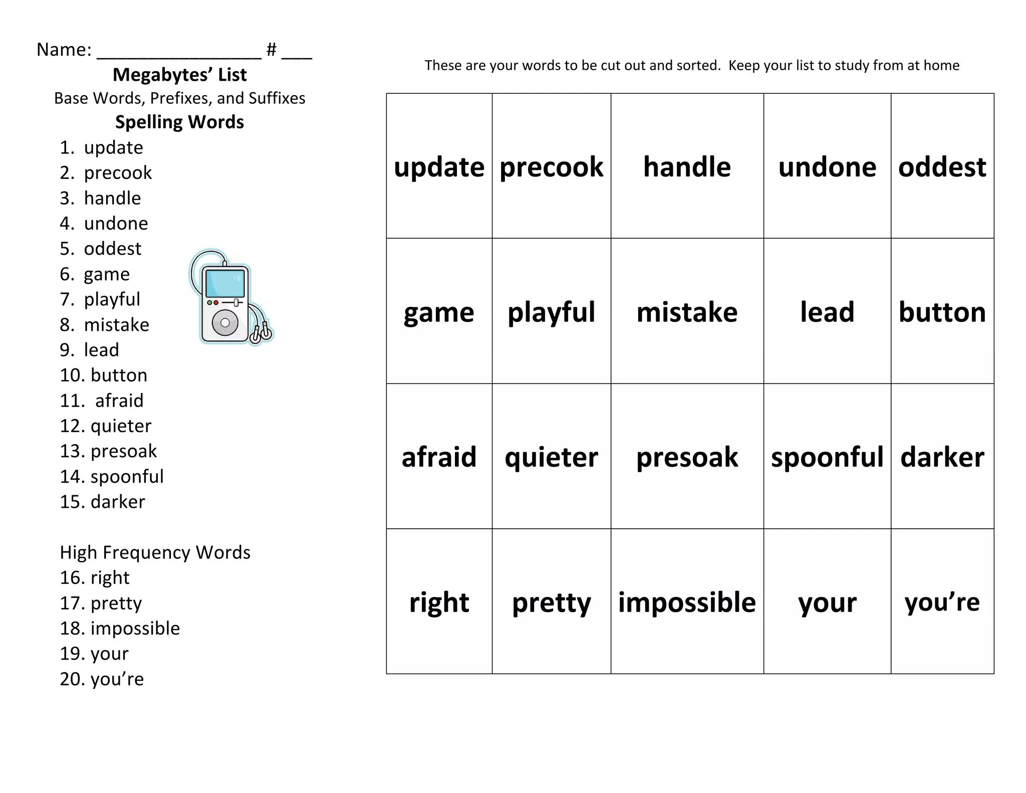 Mb base words, prefixes, suffixes | PDF