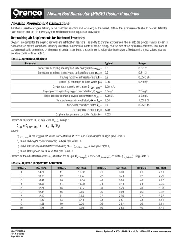 MBBR Design Guidelines Moving Bed Bioreactor .pdf | Chemistry | Science