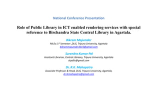 Role of Public Library in ICT enabled rendering services with special ...