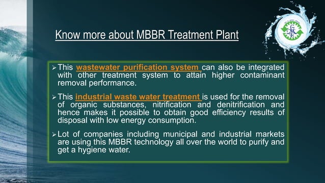 MBBR wastewater treatment plant | PPTX | Environmental Services ...