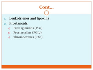 MBBS AIMC prostaglandins and uses and pharma.pptx