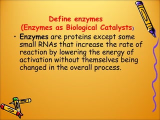 Enzymes ,Lecture-1 | PPT | Chemistry | Science