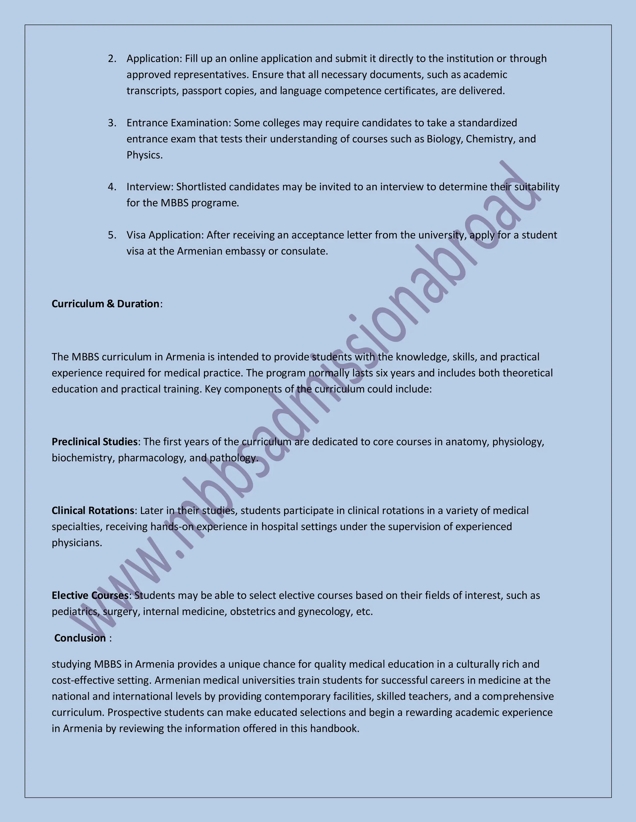 A complete guide In mbbs armenia 2024 | PDF