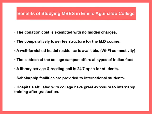 Emilio Aguinaldo College - Top Medical College in Philippines | PPT