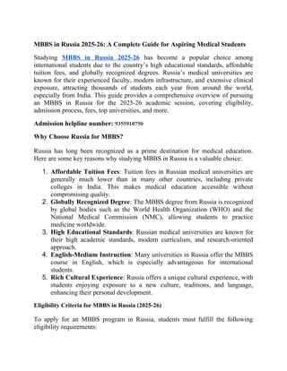 MBBS in Russia for 2025-26 Academic Year .docx