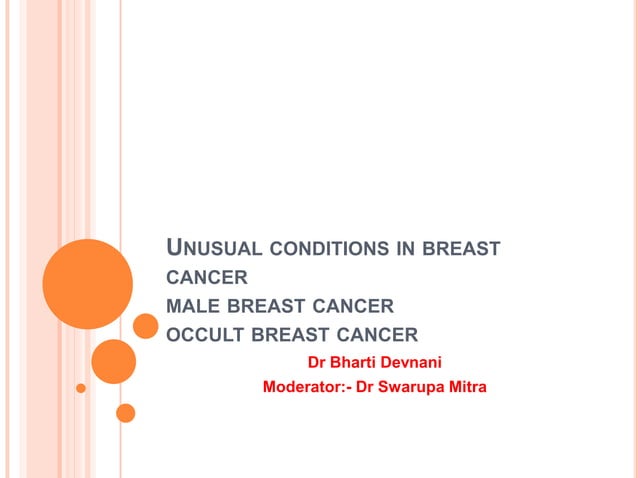 Male breast cancer and occult primary | PPTX