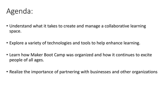 Maker Boot Camp | PPTX