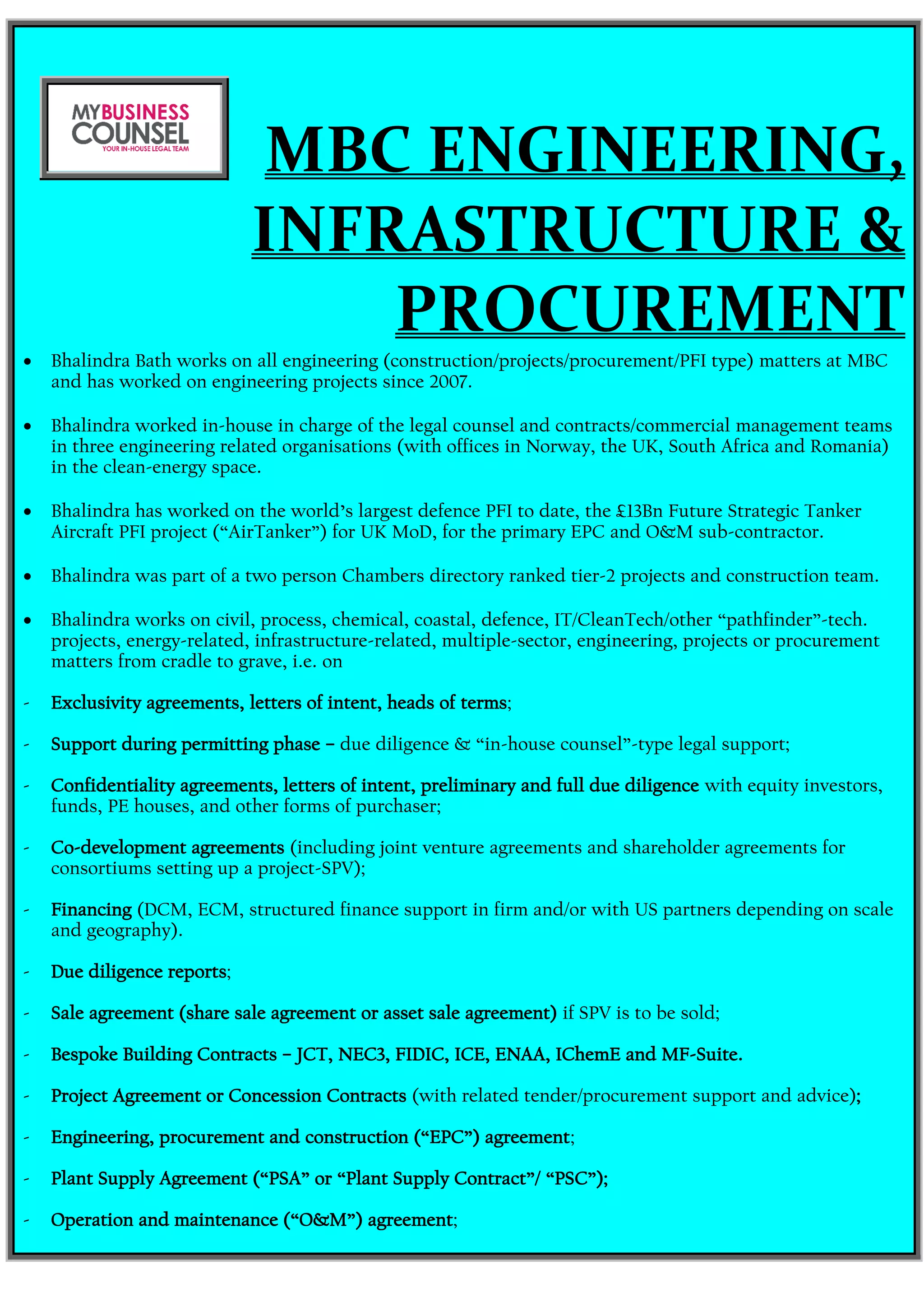MBC ENGINEERING, INFRASTRUCTURE & PROCUREMENT - 03.2015